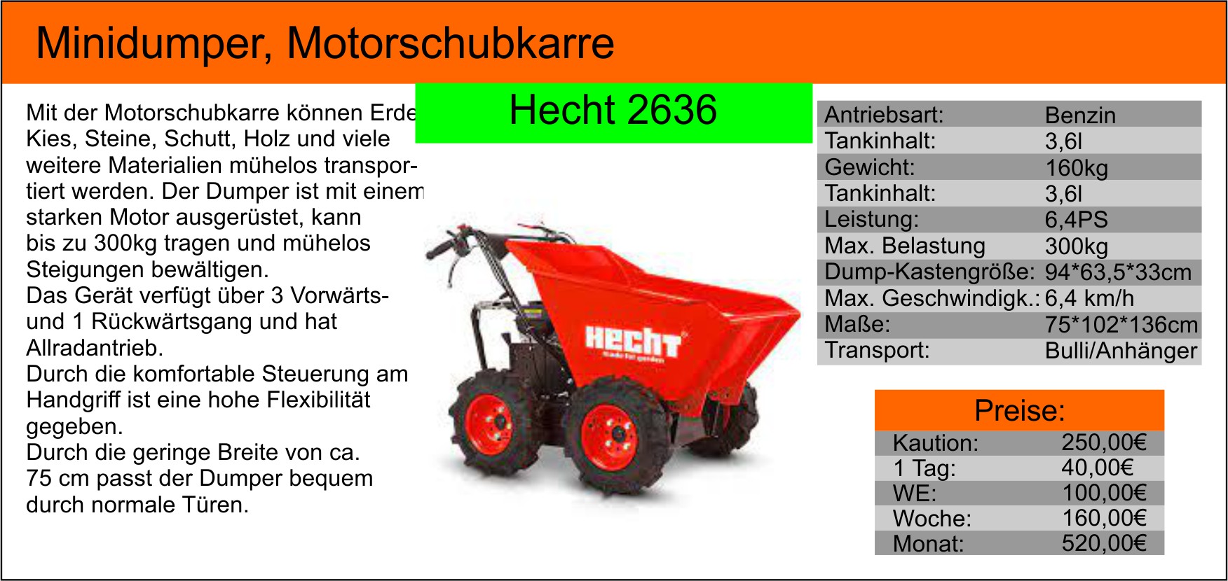 Minidumper mieten in Hemer