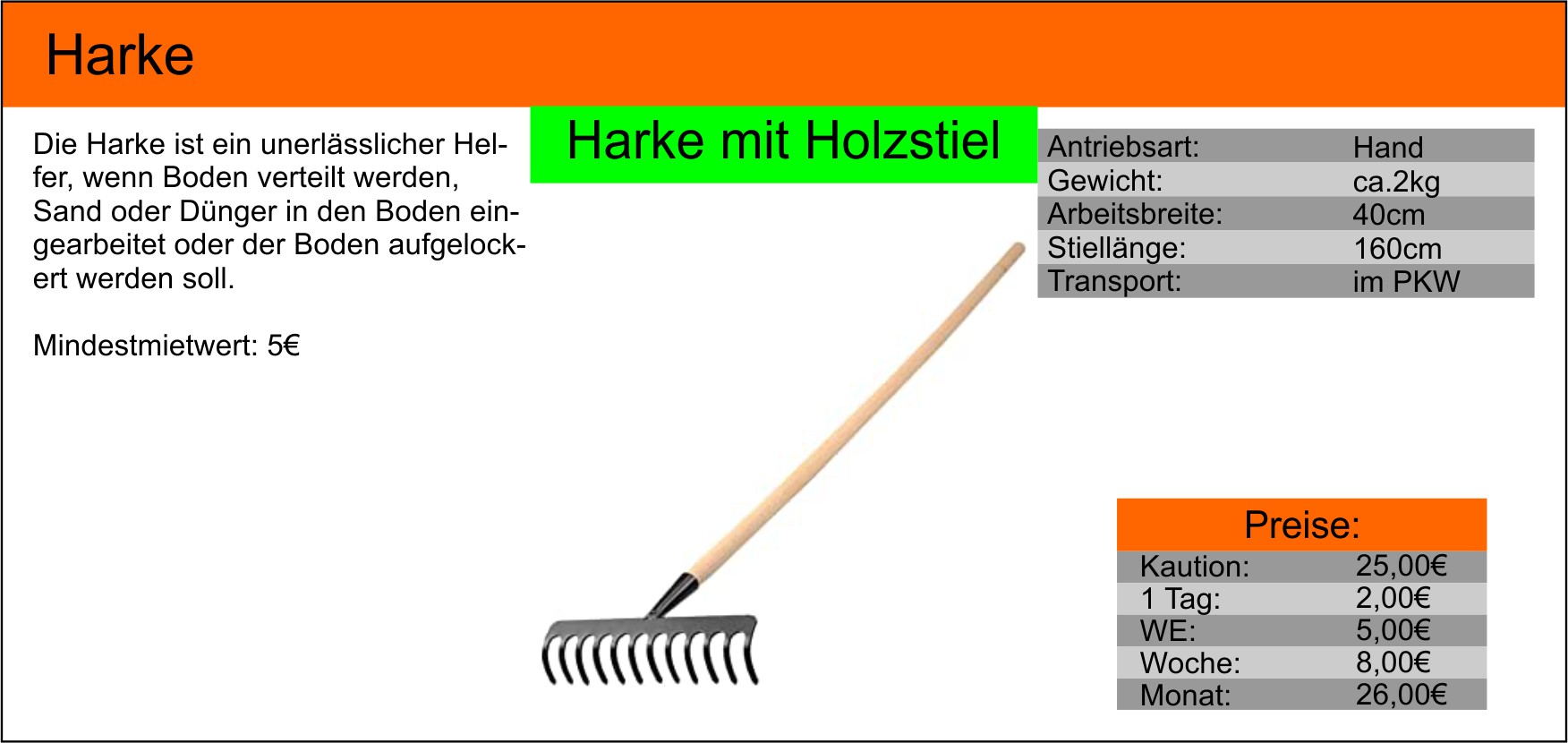 Harke mieten in Hemer